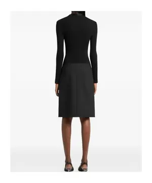 COURREGES Ribbed Long Sleeve T-shirt With Vinyl Collar