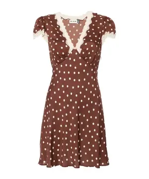 Rixo Lace-trimmed Dress - Brown