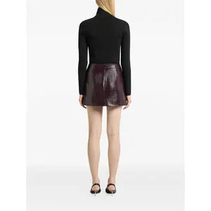 COURREGES Logo-patch Vinyl-effect Mini Skirt
