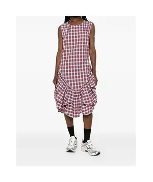 N.21 Plaid Midi Dress With Pleated Details
