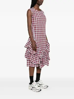N.21 Plaid Midi Dress With Pleated Details