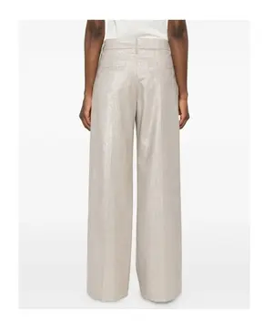 Brunello Cucinelli Shimmer Effect Pleated Trousers