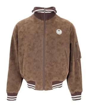 Palm Angels Zip-up Casual Jacket - Brown