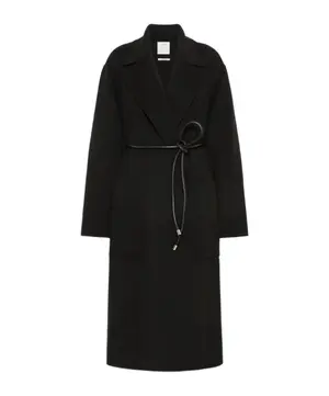 Sportmax Zannata Belted Notch-lapel Coat - Black