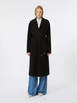 Sportmax Zannata Belted Notch-lapel Coat - Black