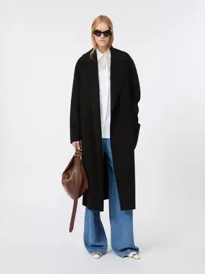 Sportmax Zannata Belted Notch-lapel Coat - Black