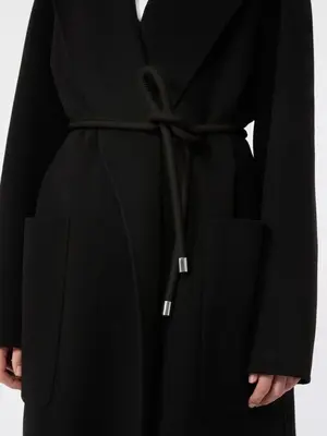 Sportmax Zannata Belted Notch-lapel Coat - Black