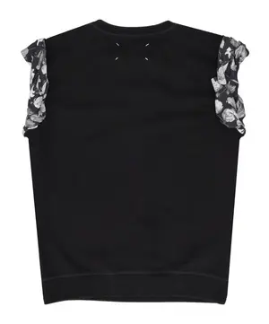 MAISON MARGIELA Floral-print Ruffled Sweatshirt