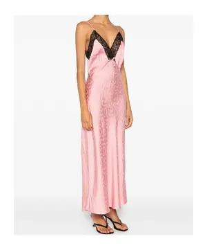 Rixo Sleeveless V-neck Maxi Dress With Lace Detail And Open Back