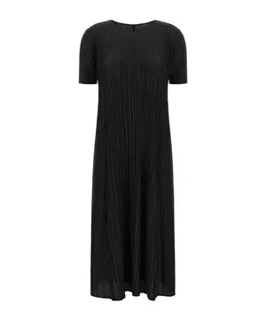 PLEATS PLEASE BY ISSEY MIYAKE Pleated Midi Dress - Black