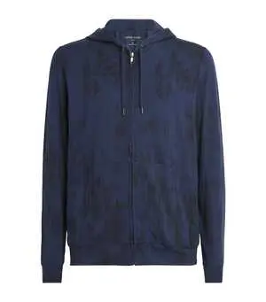 Derek Rose Micro Modal Zip-up Hoodie - Navy