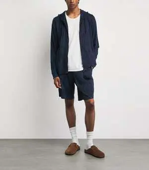 Derek Rose Micro Modal Zip-up Hoodie - Navy