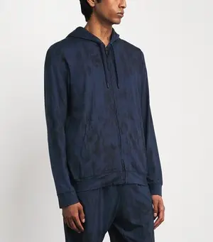 Derek Rose Micro Modal Zip-up Hoodie - Navy