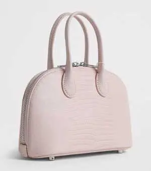 SELF-PORTRAIT Mini Leather Top-handle Bag With Floral Charm - Pink