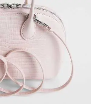 SELF-PORTRAIT Mini Leather Top-handle Bag With Floral Charm - Pink