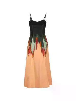 Ulla Johnson Floral Print Midi Dress - Orange