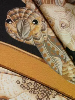 FERRAGAMO Parrots-print Silk Scarf - Neutrals