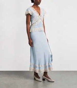 Rixo Lace-trim Maxi Skirt
