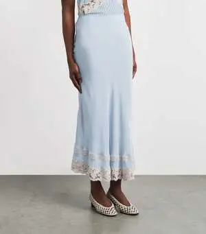 Rixo Lace-trim Maxi Skirt