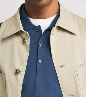 John Smedley Merino Wool Long-sleeve Polo Shirt