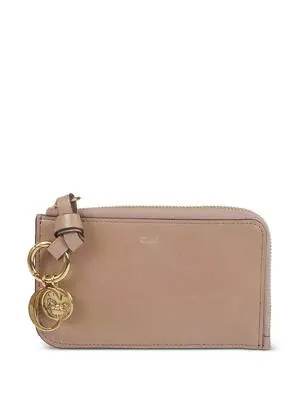 Chloé Alphabet Logo-charm Leather Wallet - Neutrals