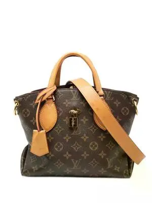 LOUIS VUITTON Monogram Flower Zipped Tote Pm Satchel - Brown