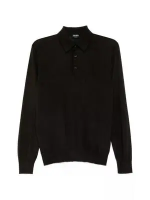 Zegna Long-sleeve Polo Shirt - Brown