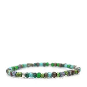 SHAR OKE Green / Silver Green, Turquoise & Silver Picasso Czech Bracelet - Green/silver