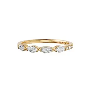 AYA FINE JEWELRY Marquise And Round Diamond Band Ring In 14k Gold - Yellow
