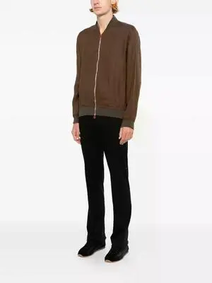 Kiton Ribbed-trim Zip Jacket