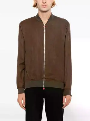 Kiton Ribbed-trim Zip Jacket