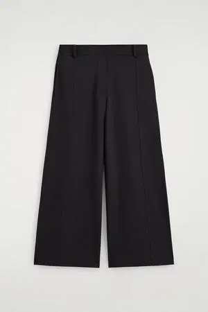 Cos Twill-jersey Straight-leg Culottes - Black
