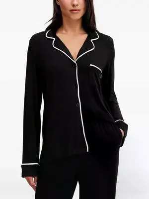 Dkny Long-sleeve Piped Pajamas Set