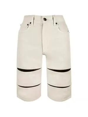 CONTESSA MILLS Arcana Cut-out Denim Shorts - Neutrals