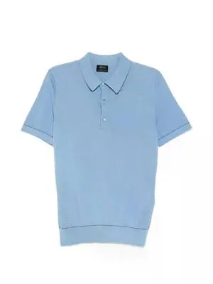 Brioni Sea Island Piqué Cotton Polo Shirt - Blue