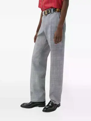 Versace Prince Of Wales Wool Trousers - Grey