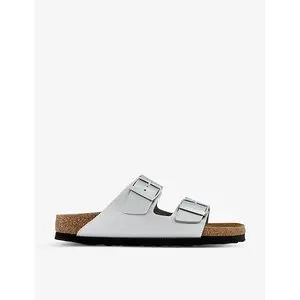 BIRKENSTOCK Arizona Two-strap Metallic Faux-leather Sandals - Silver