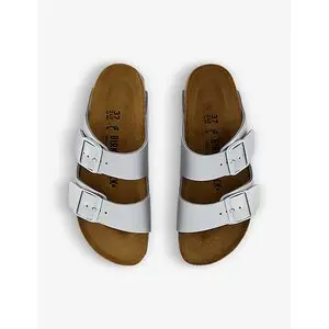 BIRKENSTOCK Arizona Two-strap Metallic Faux-leather Sandals - Silver