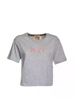 N°21 Logo Embellished Cropped T-shirt