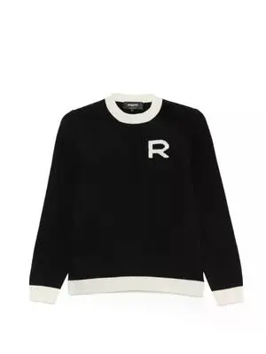 Rochas Intarsia "r" Contrast Trim Sweater