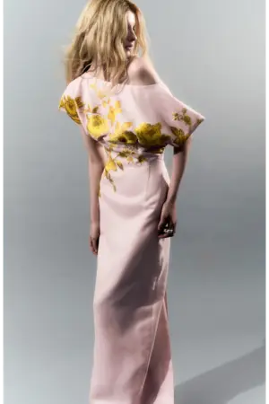 Lela Rose Rose Fil Coupé Column Gown
