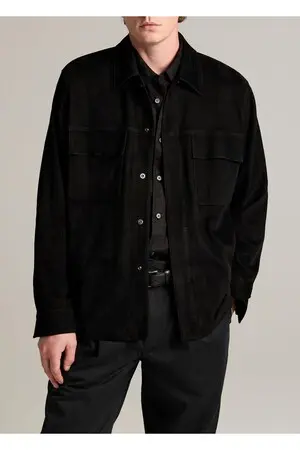 Vince Suede Shirt Jacket - Black