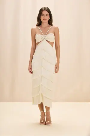 PatBO Lya Fringe Midi Dress