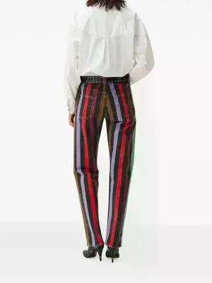 Versace Striped Straight Leg Jeans
