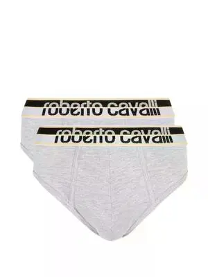 Roberto Cavalli Logo-waistband Briefs Set - Grey