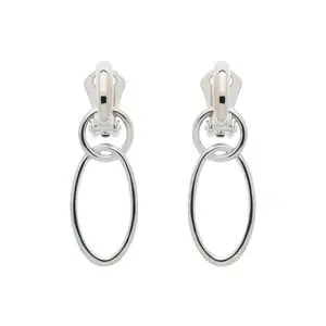 EMMA HOLLAND JEWELLERY Platinum Double Hoop Clip-on Earrings - Silver