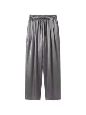 DANAMÉ Satin Drawstring Track Pants - Grey