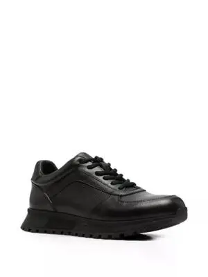 SERGIO MORETTI FIRENZE Panelled Leather Sneakers - Black