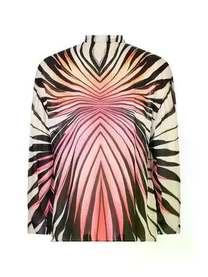 Roberto Cavalli Band Collar Silk Shirt