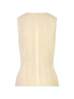 Peserico Ribbed Knit V-neck Sleeveless Top